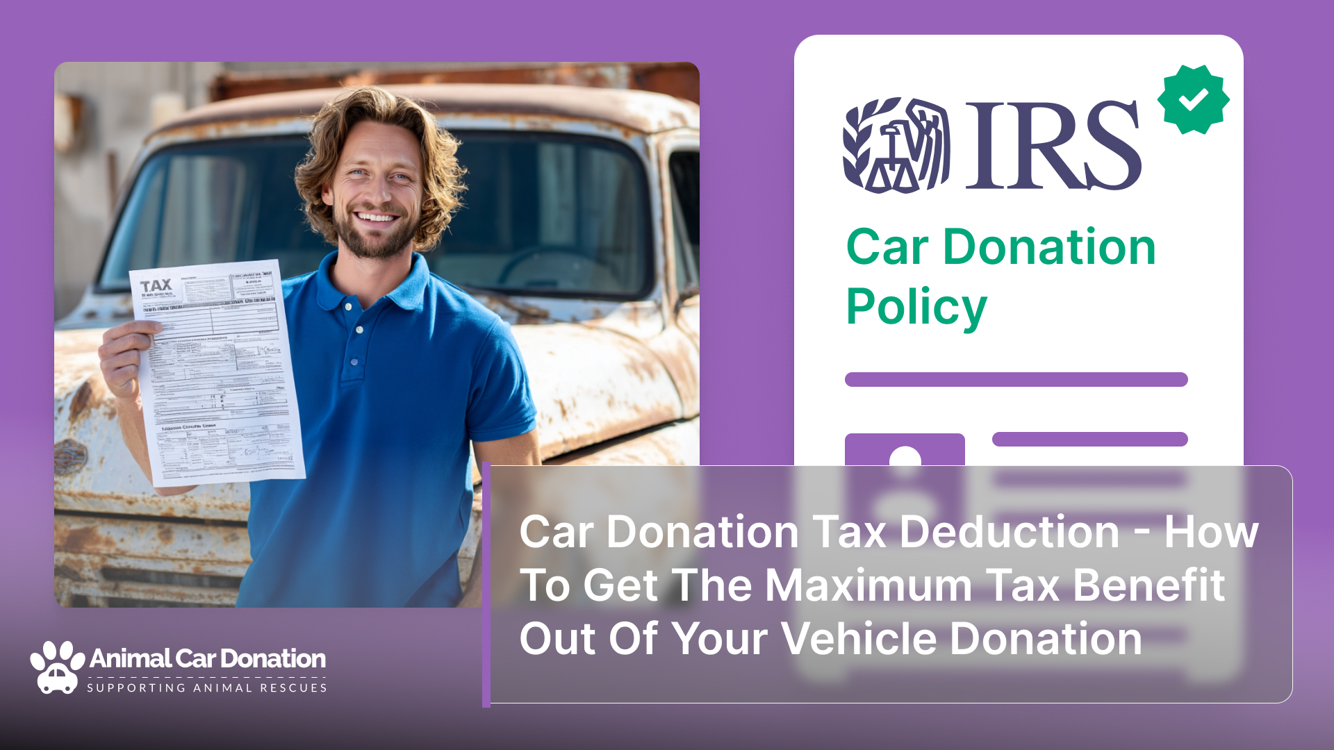 Car Donation Tax Deduction - How To Get The Maximum Tax Benefit Out Of ...
